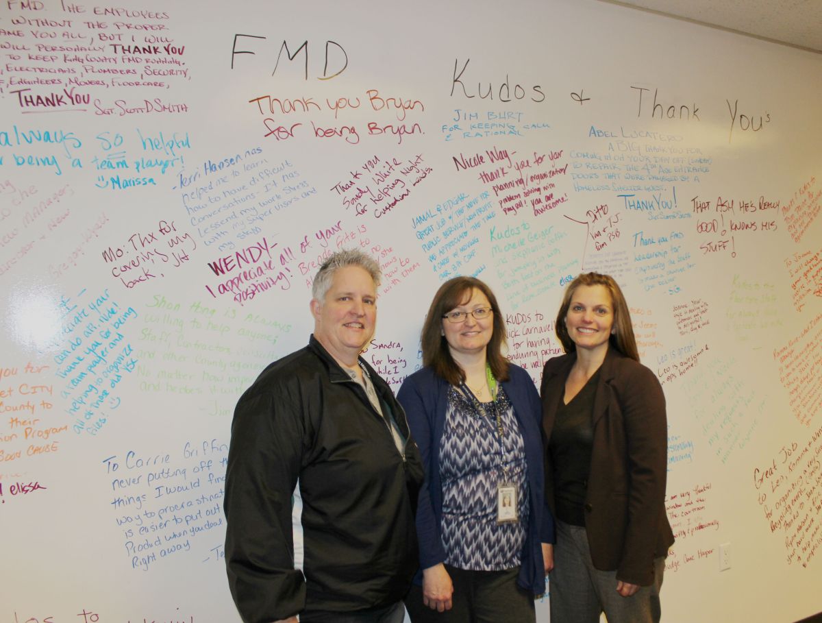 Colorful “Kudos Wall” motivates employees to connect with one another ...