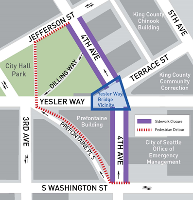 Yesler Bridge Rehabilitation Project: Sidewalks to close on 4th Ave S ...