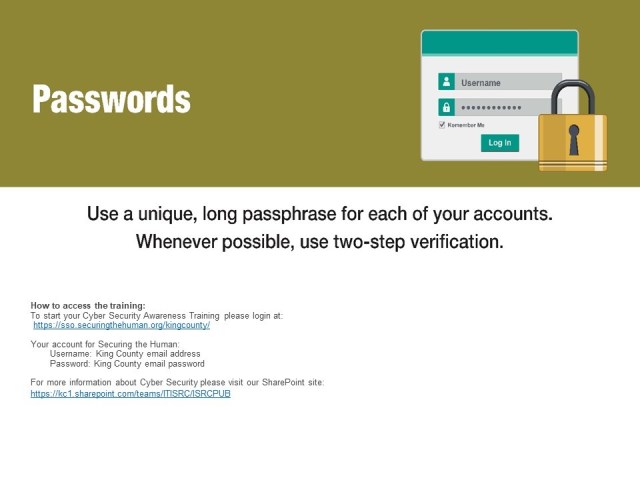 Tech Tip: Use a unique, long password | Employee News