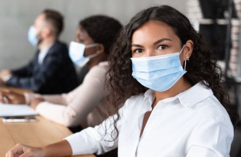 All employees and visitors must wear masks indoors regardless of ...