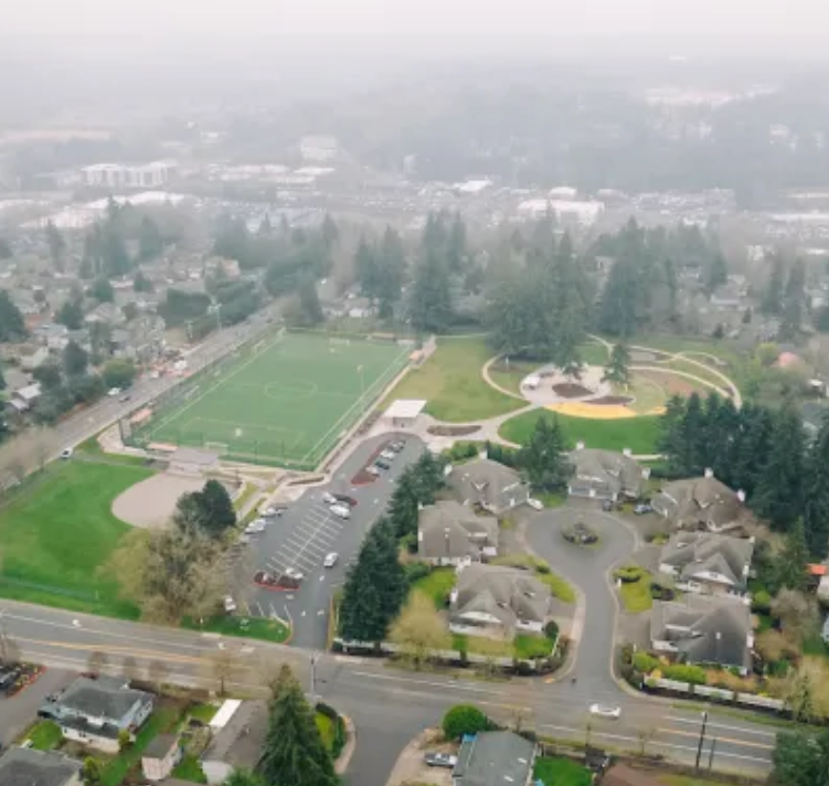 Above ground: A vibrant playground, ballfield, and picnic shelters ...