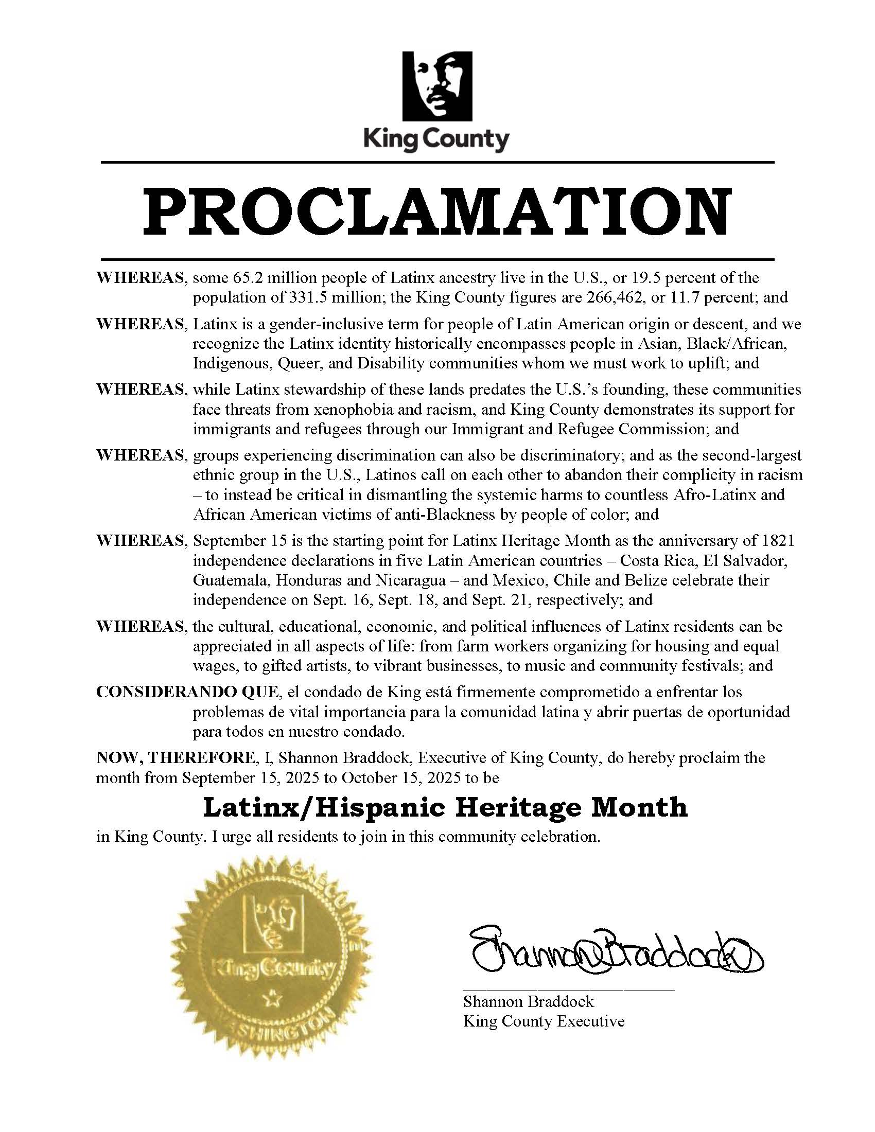 Executive Braddock celebrates 2025 Latinx/Hispanic Heritage Month ...